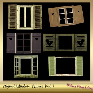 12 Digital Window Frames Vol. 1 - Window Photo Frame - Photoshop ...
