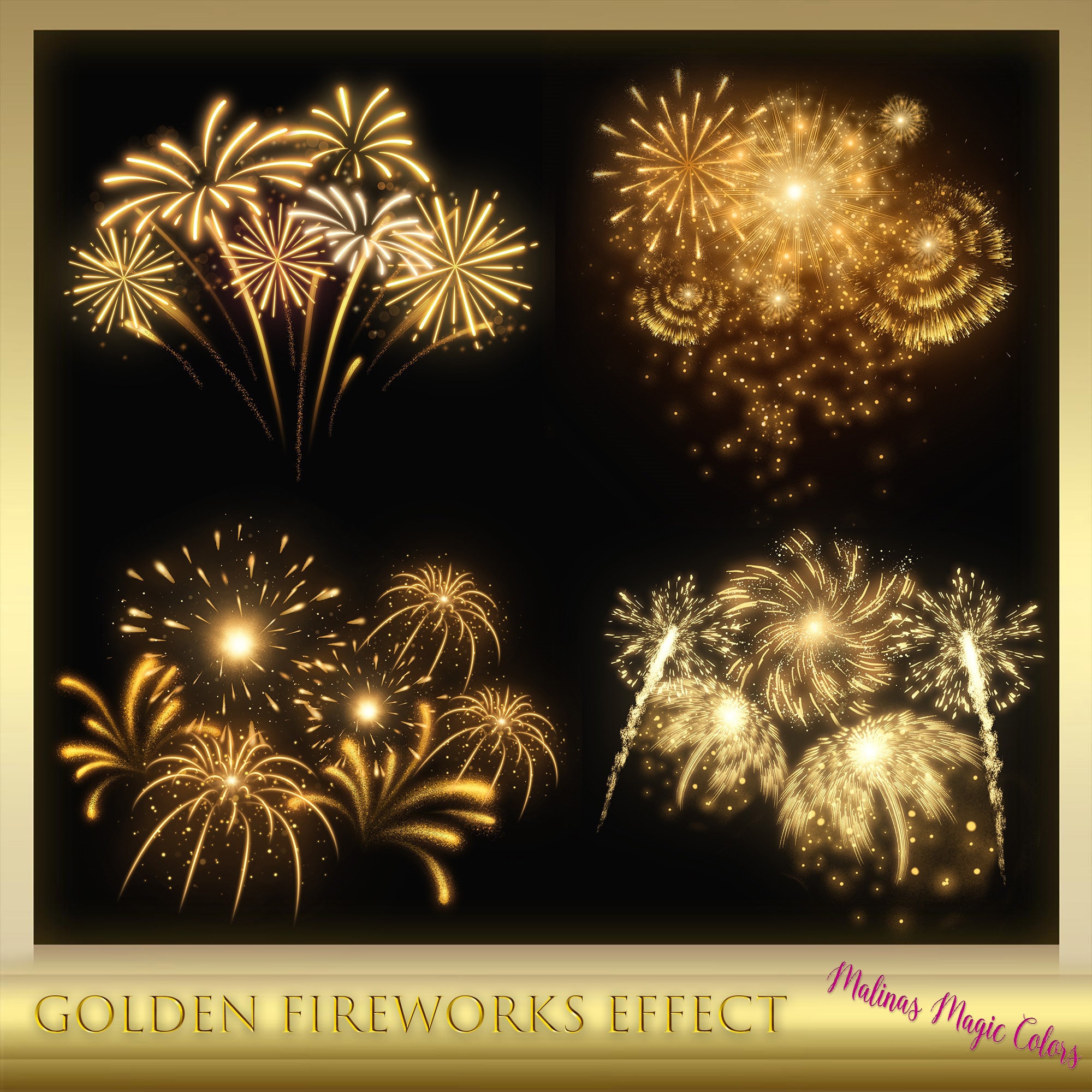 15 Golden Fireworks Effects - Firework Photo Overlay - Fireworks ...