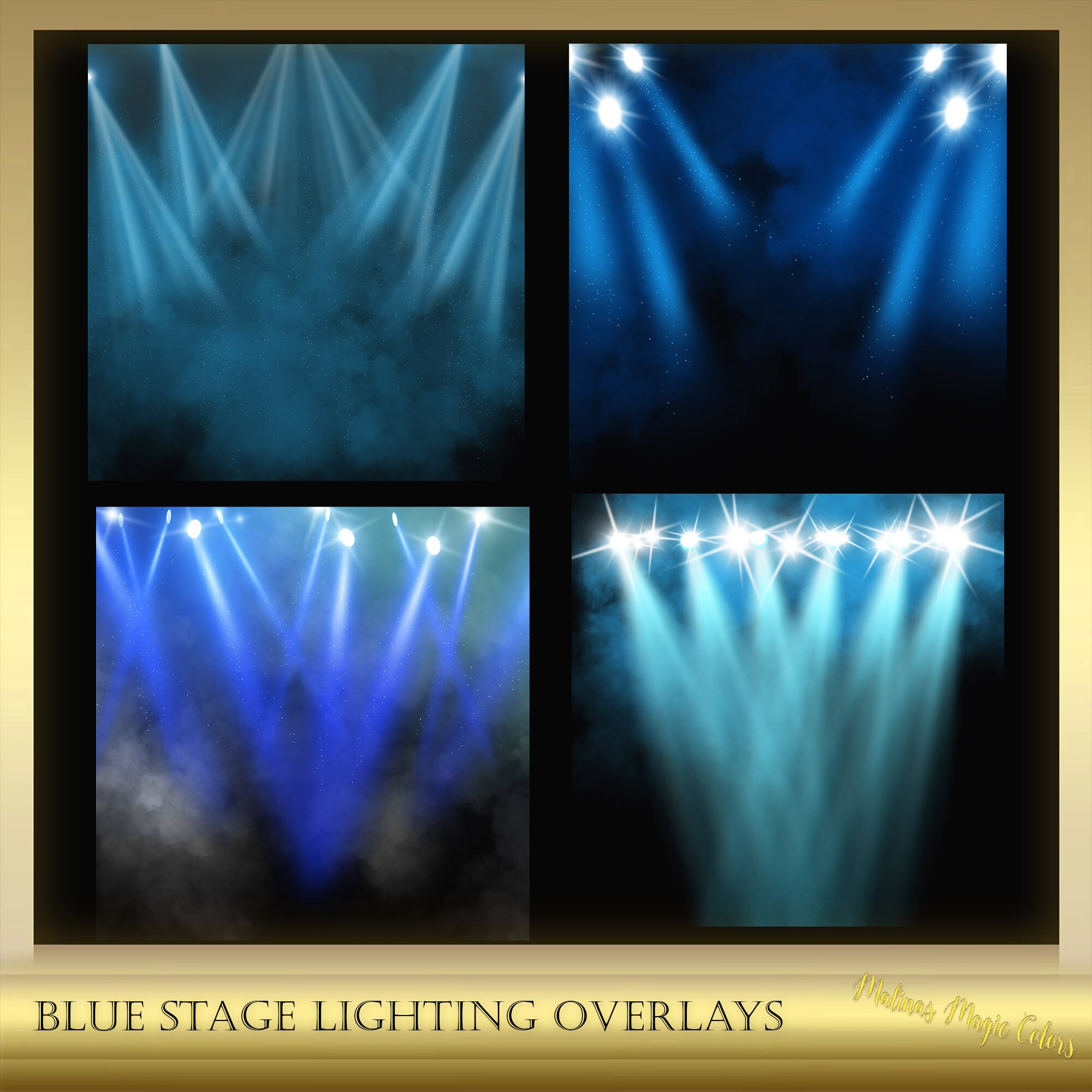 12 Blue Stage Lighting Overlays Vol. 1 Blue Stage Light Spotlight ...