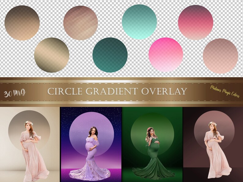 Circle Gradient Overlays Circles of Light Maternity Overlay Shadow Overlay Instant Download - Etsy