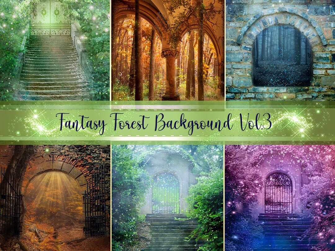 8 Fantasy Forest Backgrounds Vol.3 - Fantasy Digital Background - Fairy ...