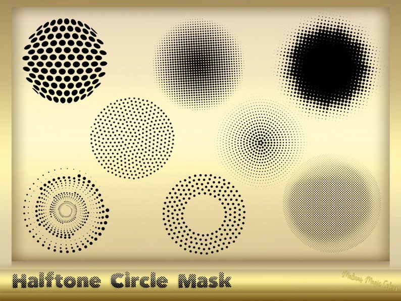 Halftone Circle Mask for Photoshop Halftone Dots Circle Circles Masks ...
