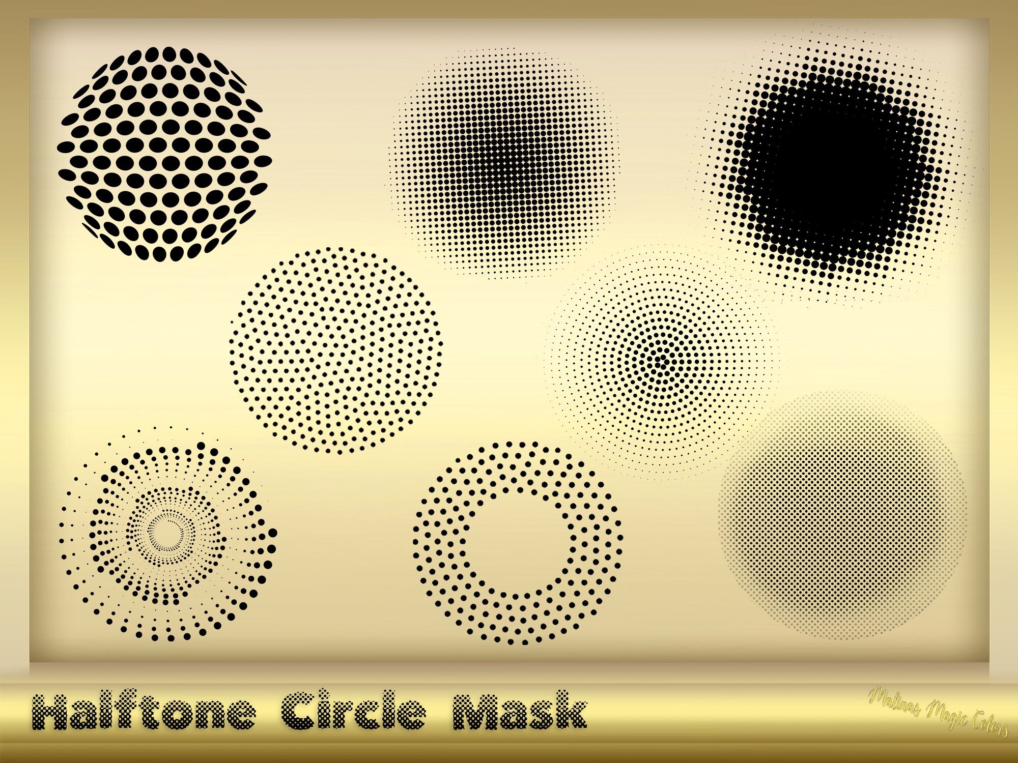 Halftone Circle Mask for Photoshop Halftone Dots Circle Circles Masks ...