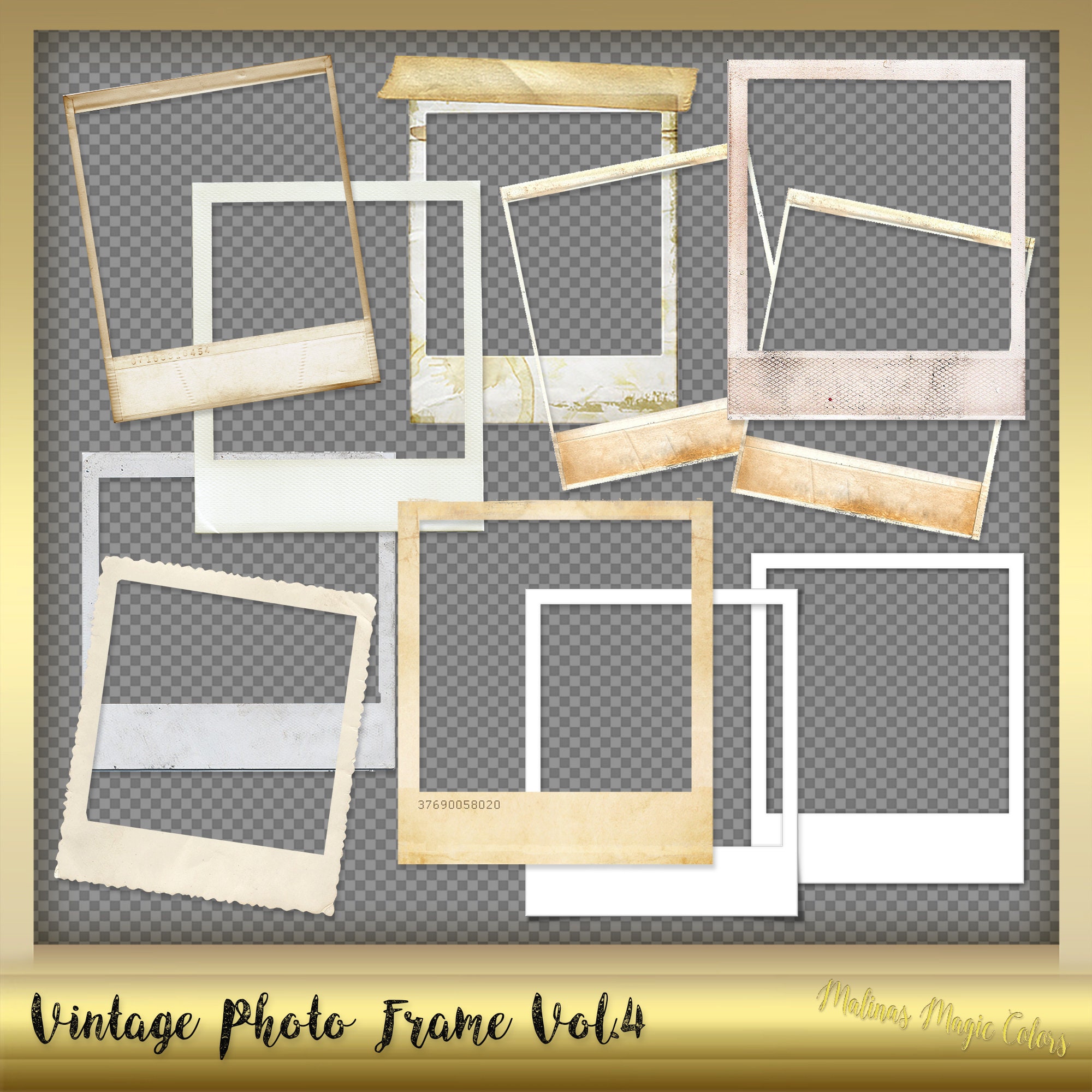 15 VINTAGE Photo Frames Vol. 4 Vintage Frame Photoshop Digital Picture ...
