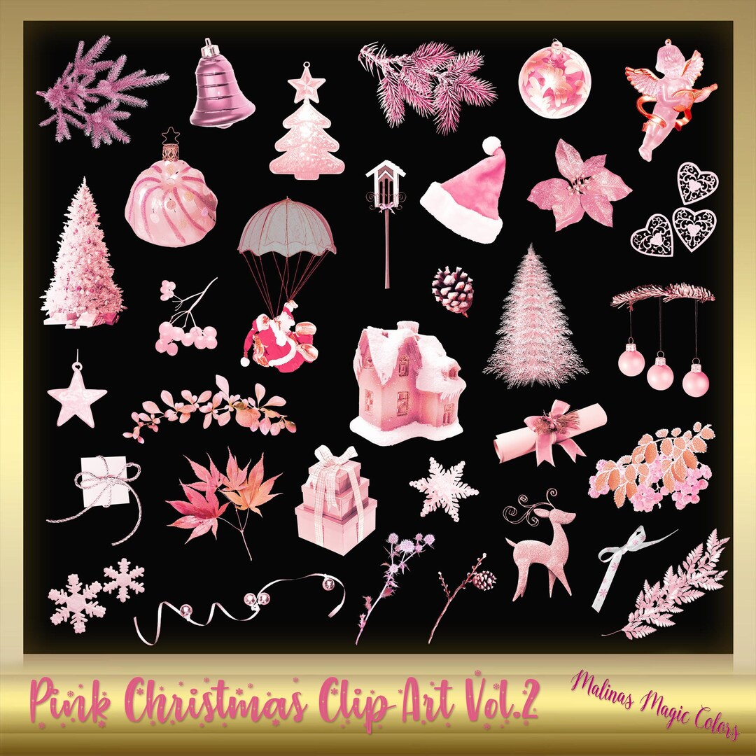 37 Pink Christmas Clip Art Vol.2 Christmas Clipart Holiday Clip Art ...