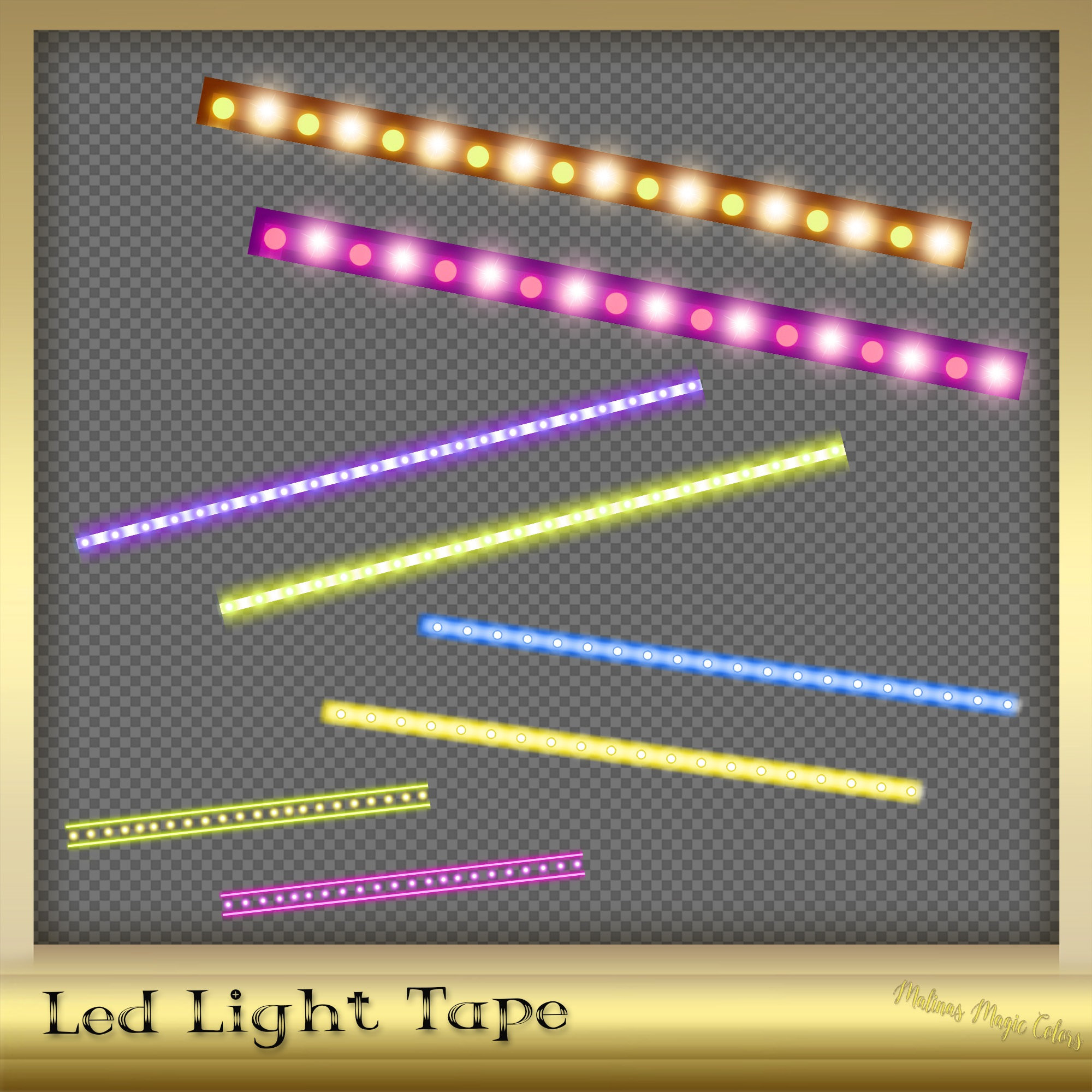 Led Light Tape Clipart - Light Bulb Tape - Marquee Light Digital Tape ...