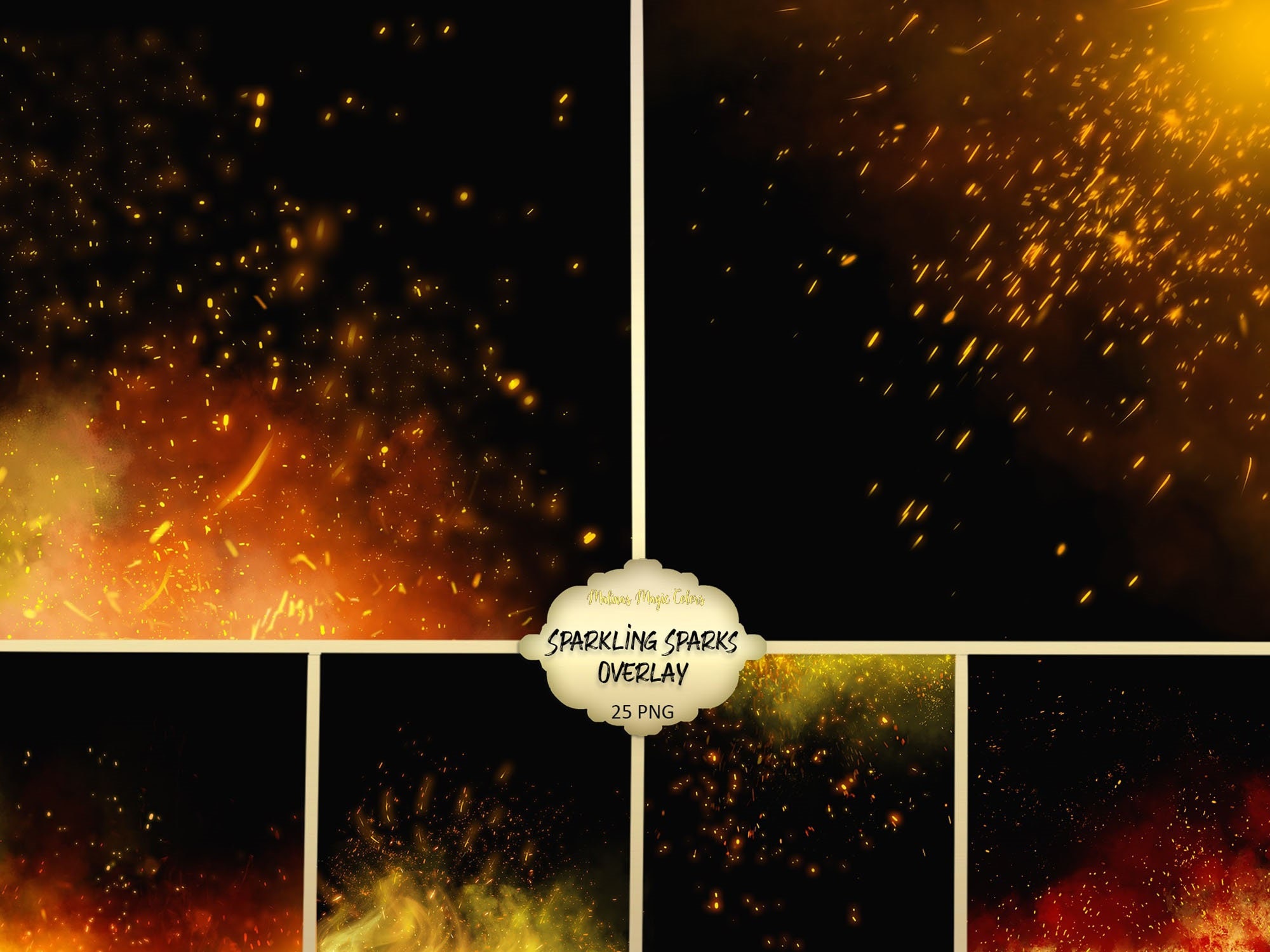 Sparkling Sparks Overlay - Fantasy Sparks - Fire Sparks Overlay ...