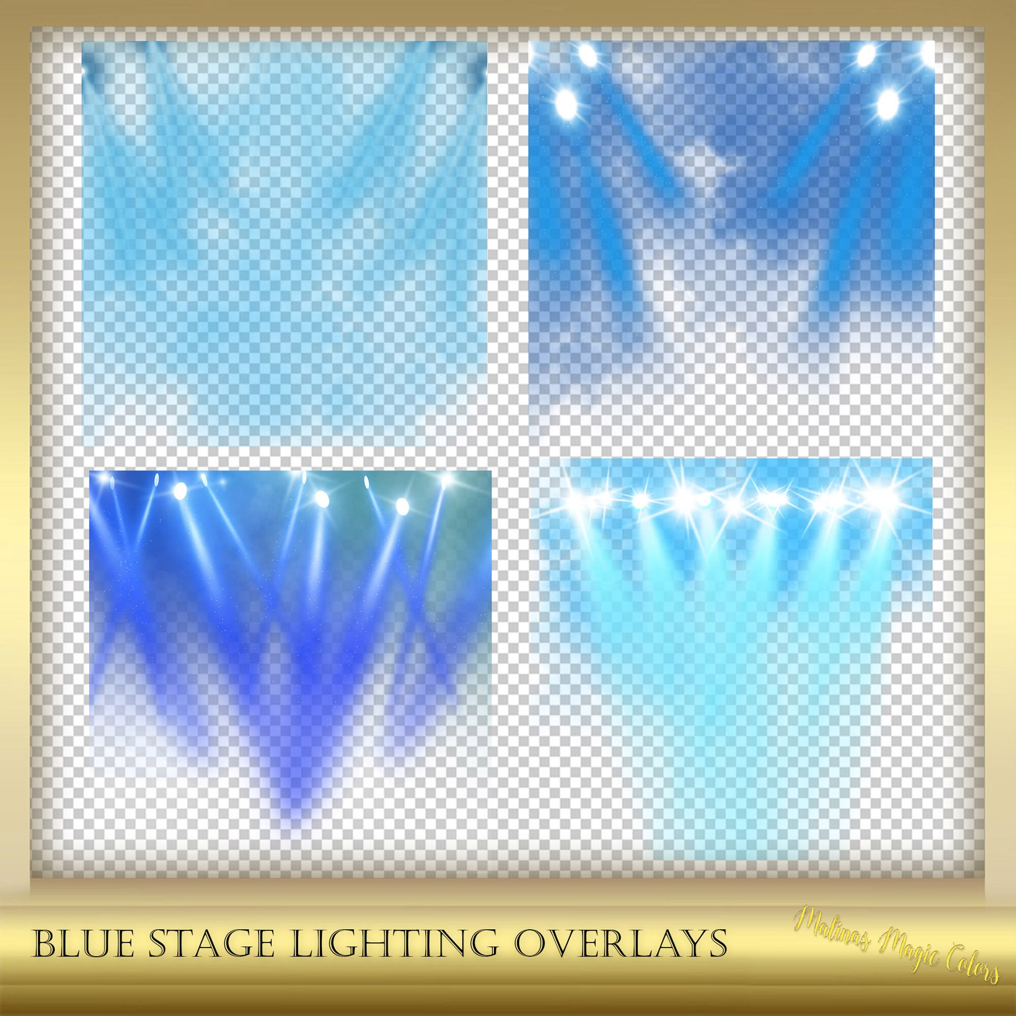12 Blue Stage Lighting Overlays Vol. 1 - Blue Stage Light - Spotlight ...