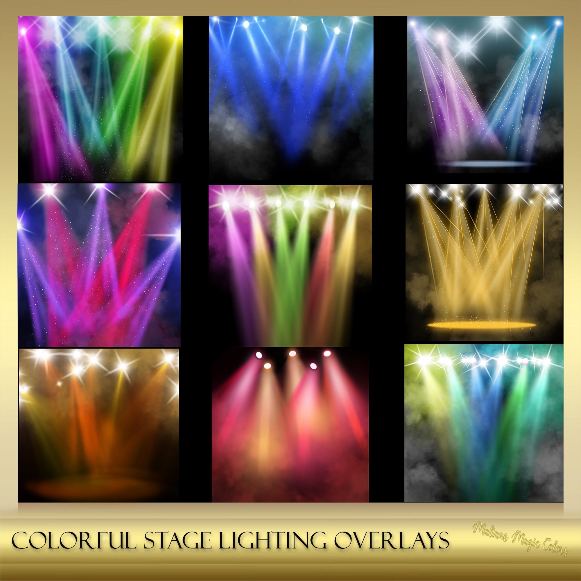 20 Colorful Stage Lighting Overlays - Colorful Spotlight Overlays ...