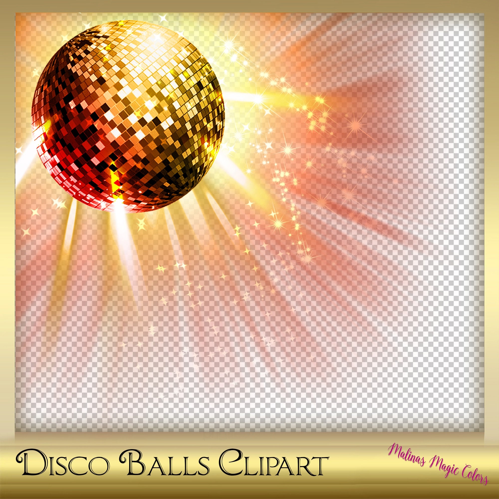 10 Disco Balls Clipart Glitter Balls Party Clipart - Etsy
