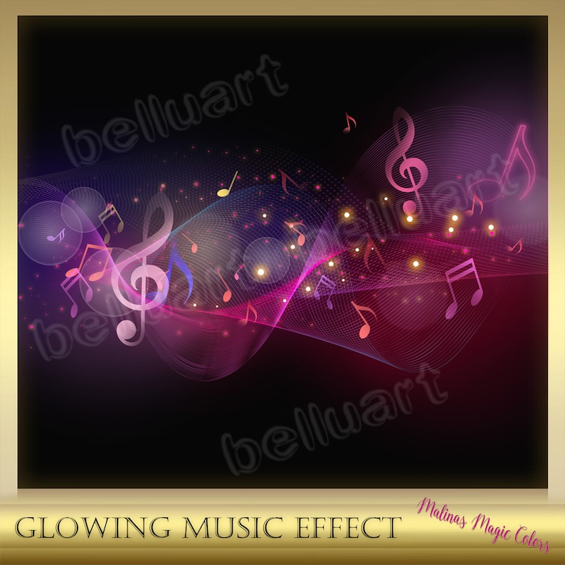 10 Glowing Music Effects - Music Note Overlay - Glowing Musical Notes ...