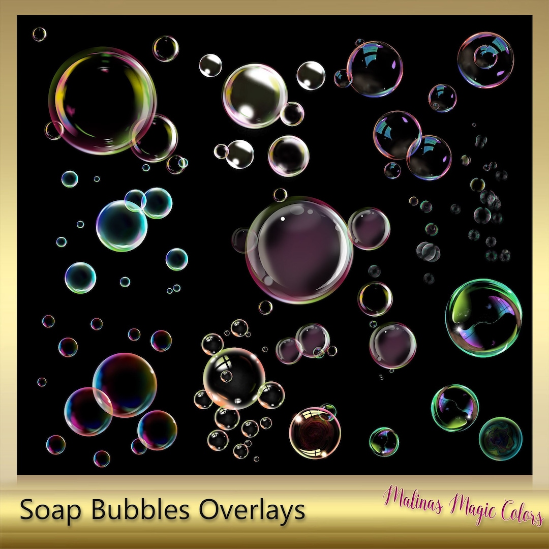25 Soap Bubbles Overlays - Bubble Overlay - Blowing Bubbles - Colorful ...