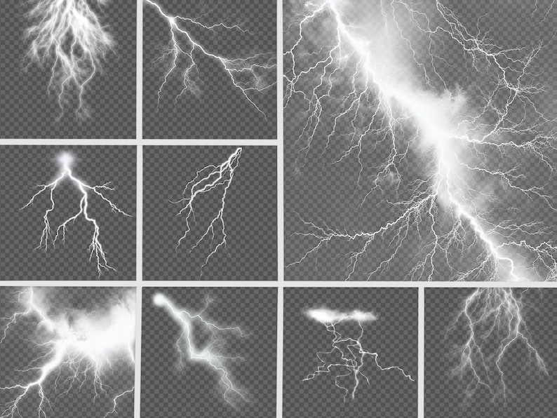 White Lightning Effect Overlay Lightning Photo Overlay Lightning Strike ...