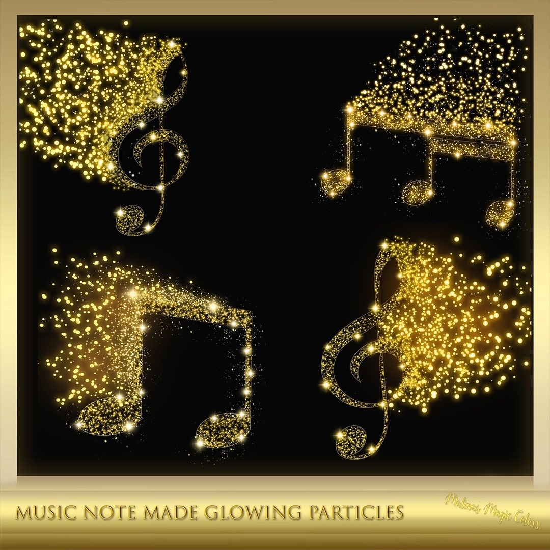 Music Note Made Glowing Particles - Light Effect Music Notes - Music ...