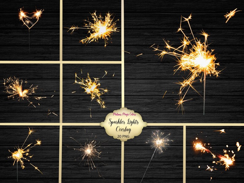20 Sparkler Lights Photo Overlays - Sparkler Photoshop Overlay ...