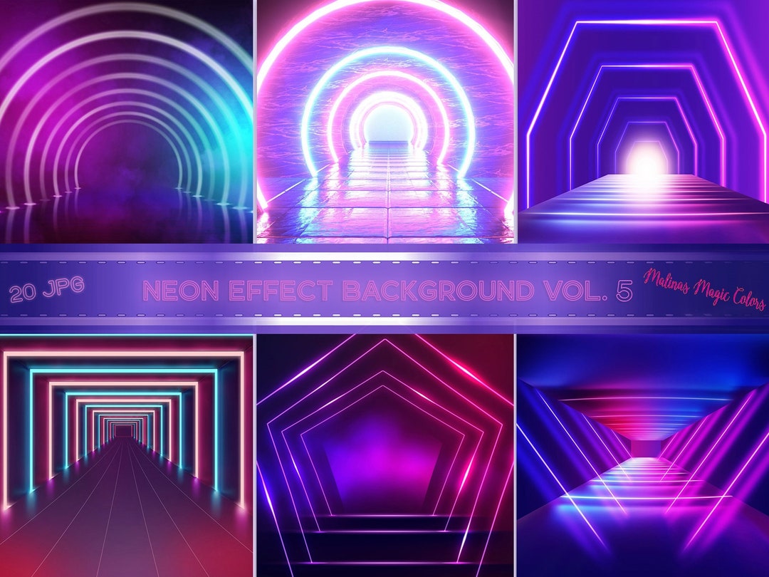 20 Neon Effect Background Vol. 5 Glowing Background Neon Backdrop ...