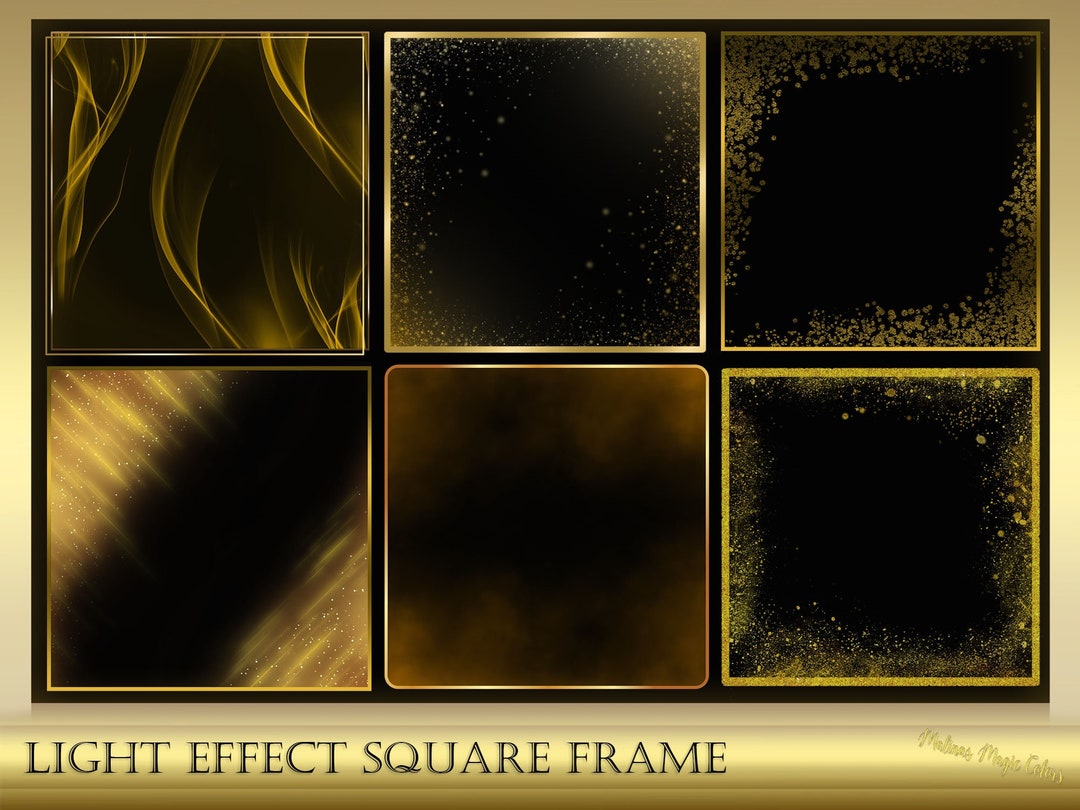 Light Effect Square Frame - Golden Frame - Photoshop Digital Picture ...