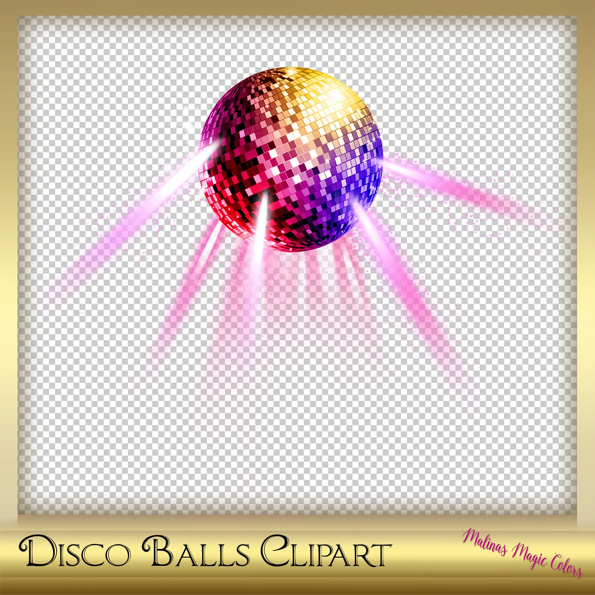 10 Disco Balls Clipart Glitter Balls Party Clipart - Etsy