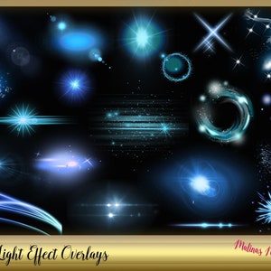 25 Blue Light Effect Overlays Vol.2 - Blue Wedding Overlays - Blue ...