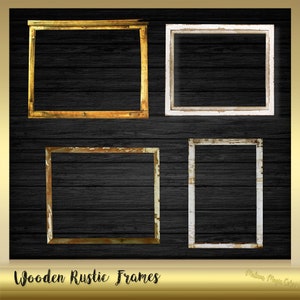 10 Digital Wooden Frames - Wooden Rustic Picture Frames - Photoshop ...