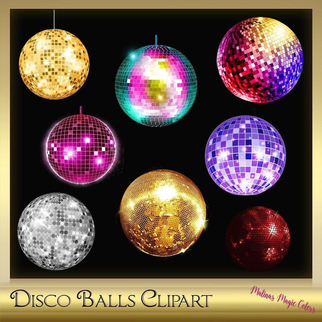 10 Disco Balls Clipart - Glitter Balls - Party Clipart - Discoball Png ...
