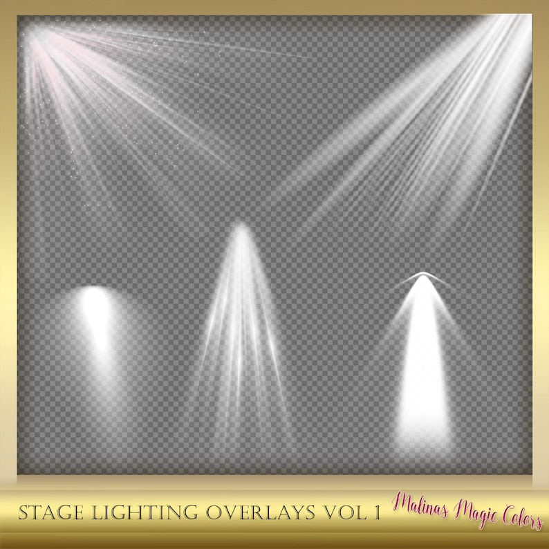 20 Stage Lighting Overlays Vol 1 - Spotlight Overlays - Light Effect ...