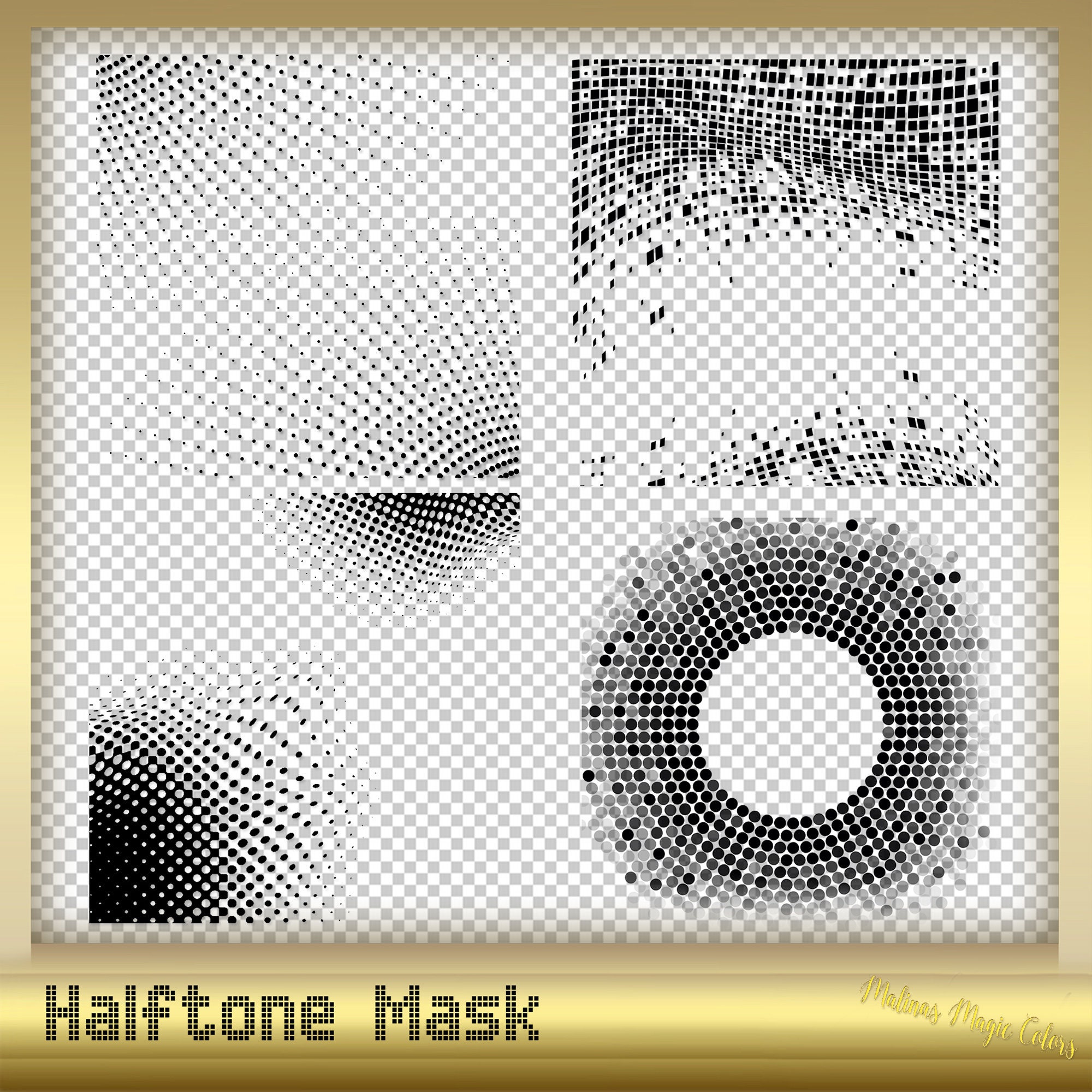 9 Halftone Mask Halftone Dot Patterns for Photoshop Halftone Effect ...