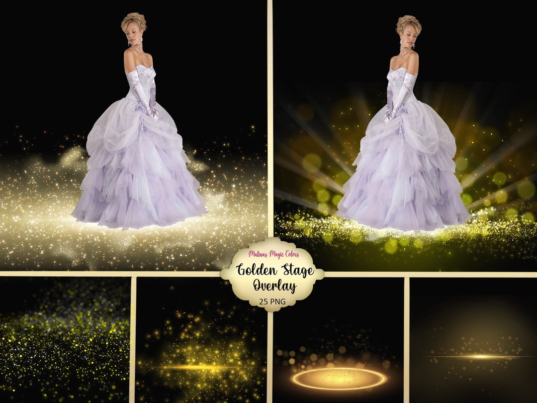 Golden Stage Overlay Golden Scene Glitter Border Overlay Glitter Floor ...
