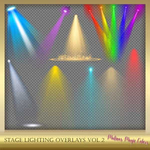 15 Stage Lighting Overlays Vol 2 - Spotlight Overlays - Light Effect ...