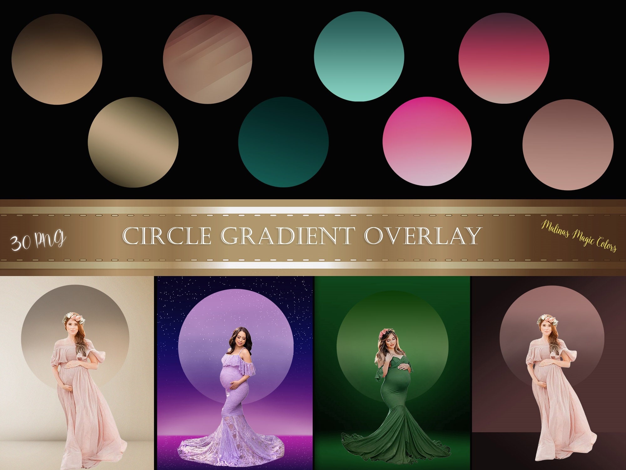 Circle Gradient Overlays Circles of Light Maternity Overlay Shadow ...