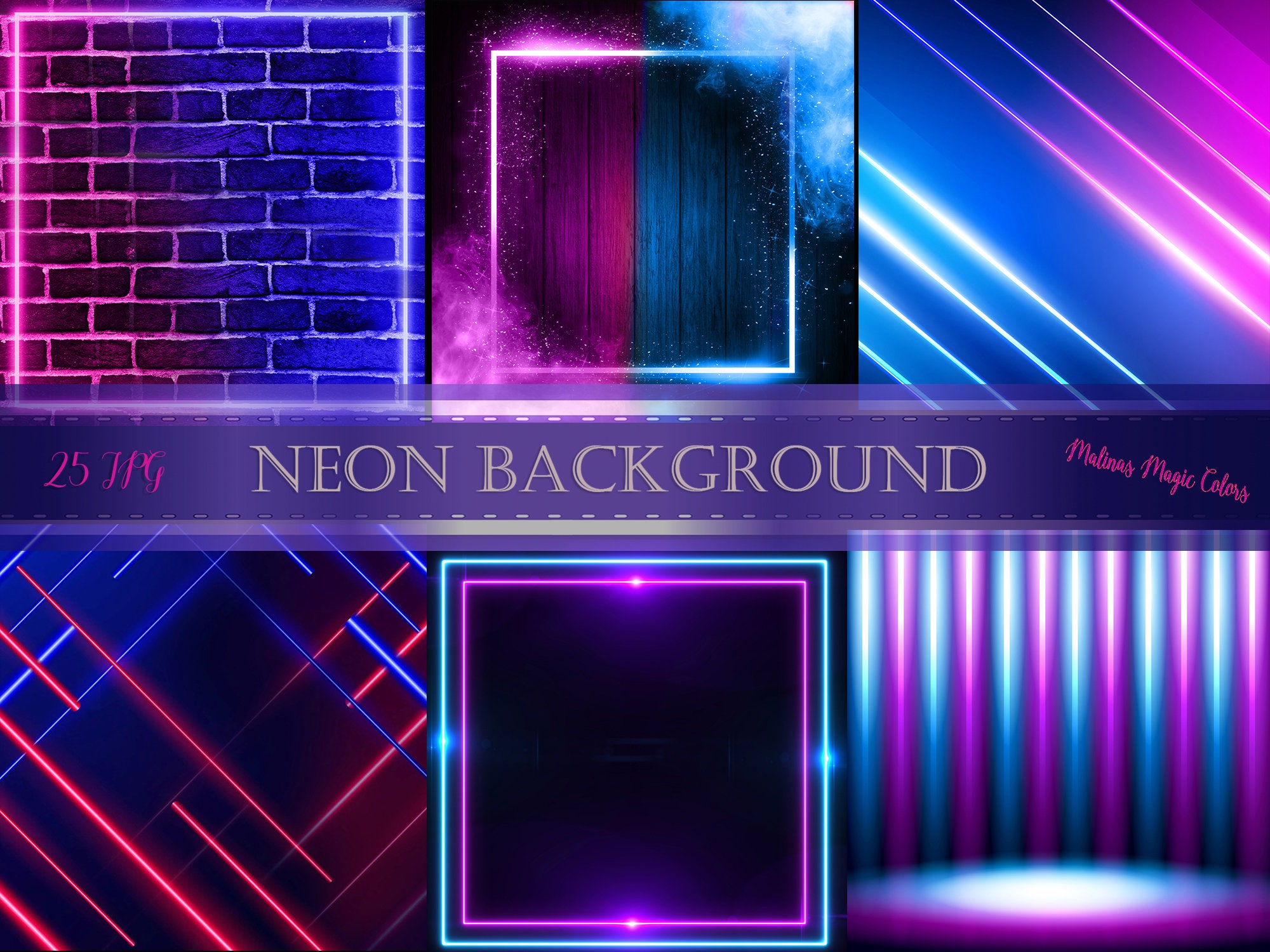25 Neon Effect Backgrounds - Glowing Background - Neon Backdrop ...