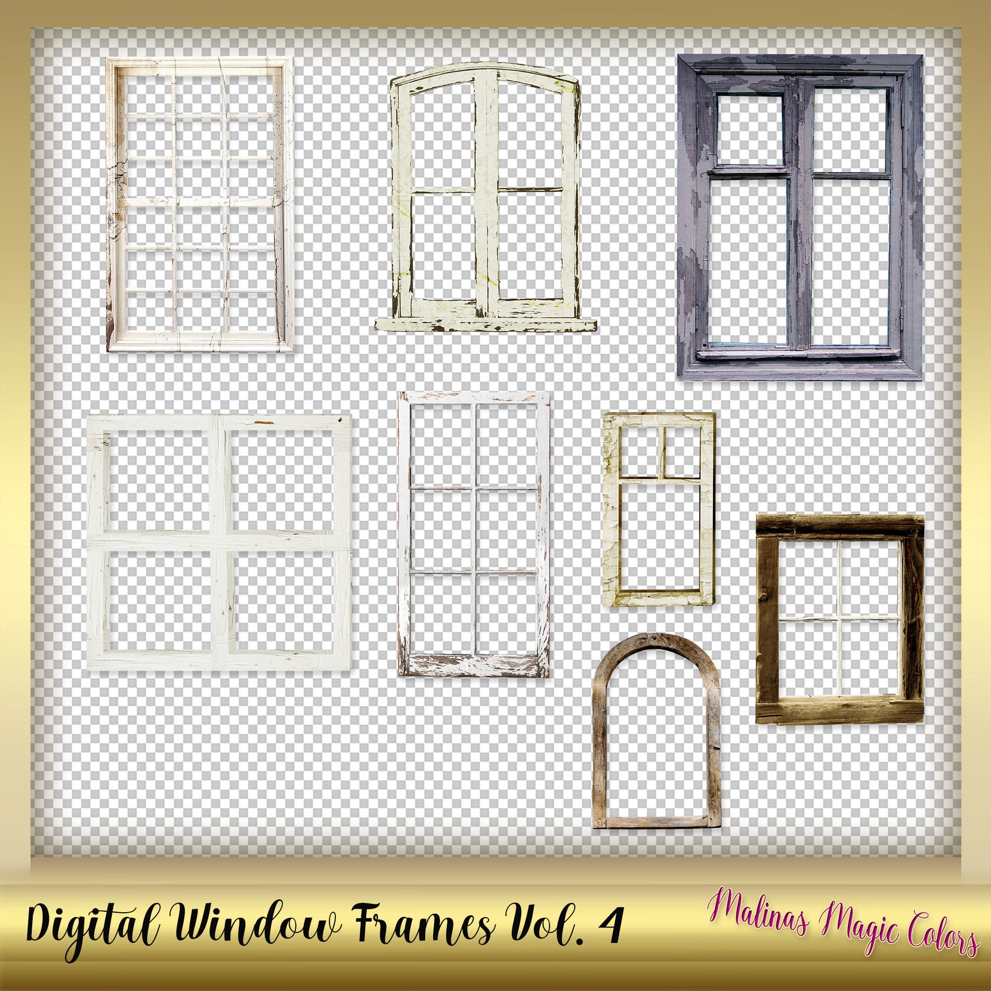 20 Digital Window Frames Vol. 4 Window Photo Frame - Etsy UK