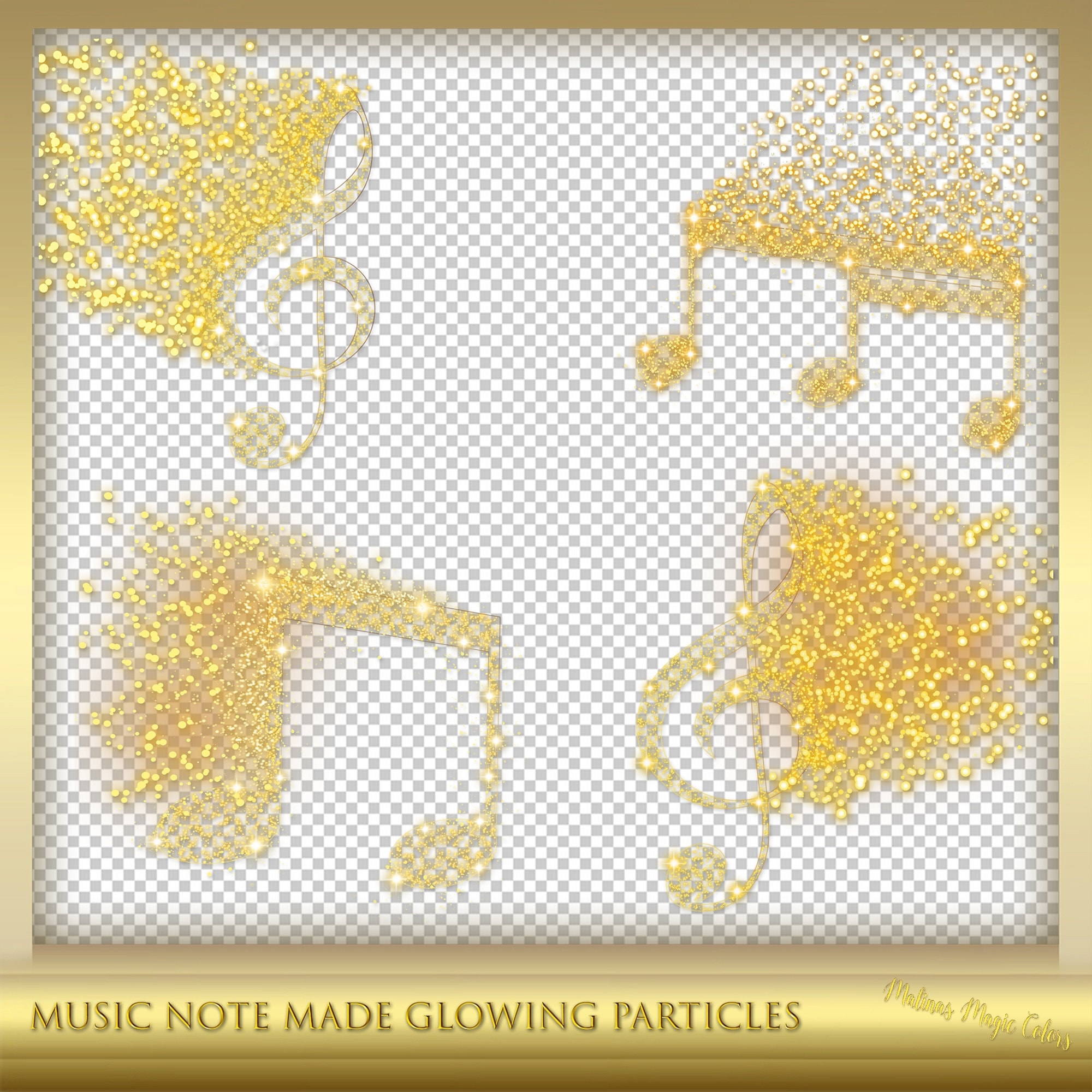 Music Note Made Glowing Particles - Light Effect Music Notes - Music ...