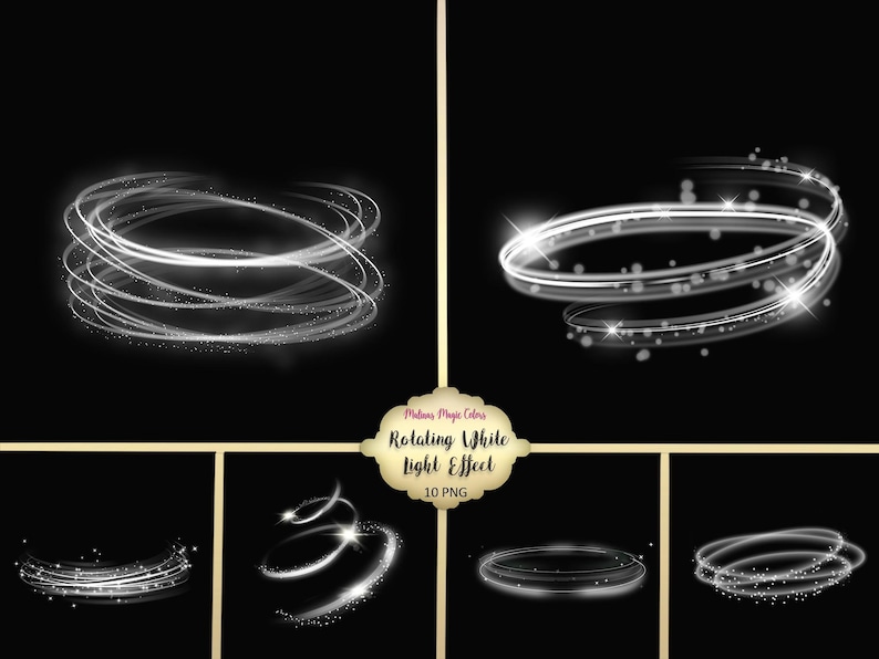 Rotating White Light Effect - Surround Light Overlay - Glowing Spiral ...