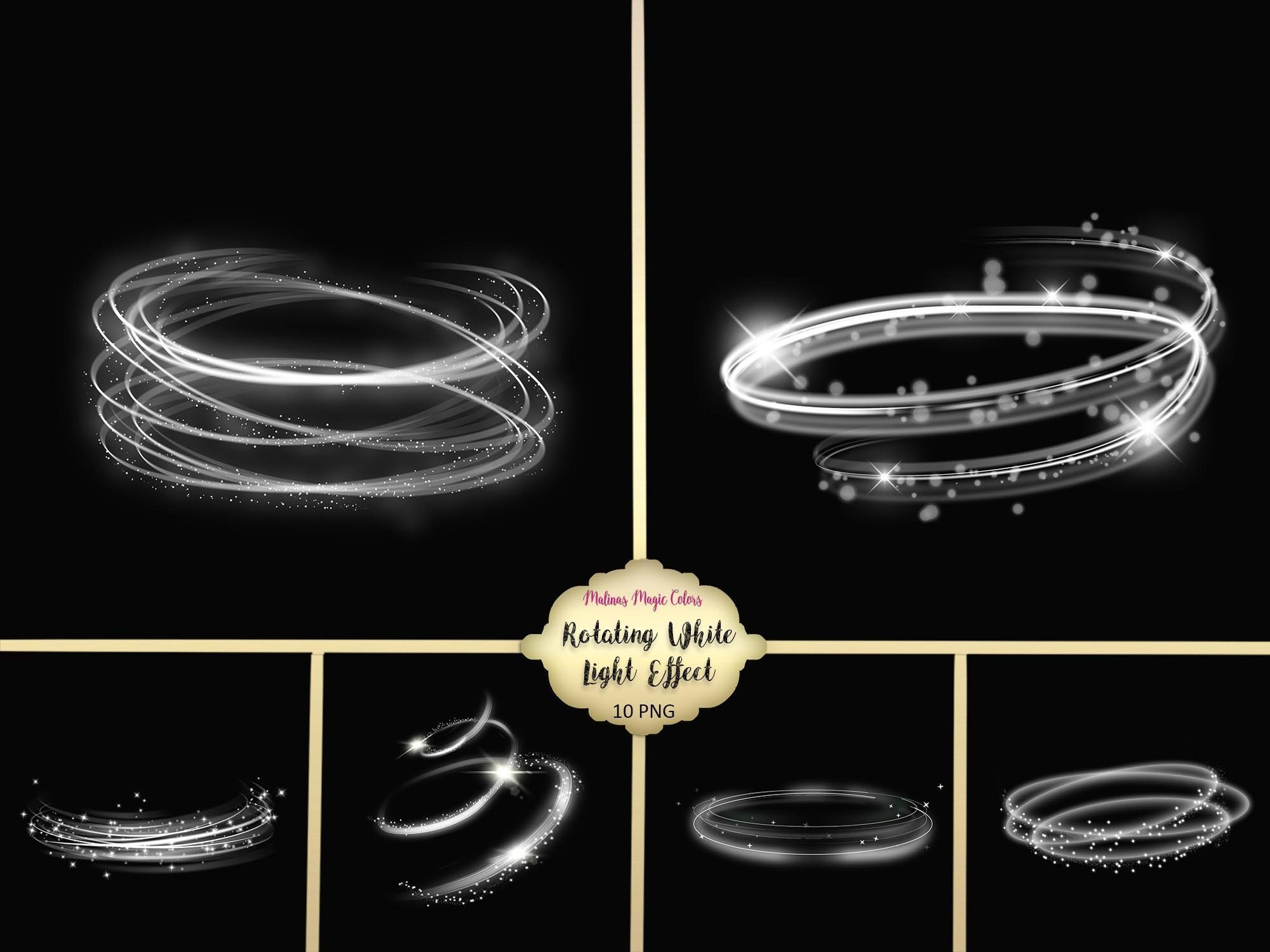 Rotating White Light Effect - Surround Light Overlay - Glowing Spiral ...