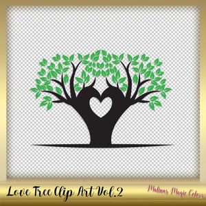 Love Tree Clipart Vol.2 Heart-shaped Tree Tree Clip Art Valentine Tree ...