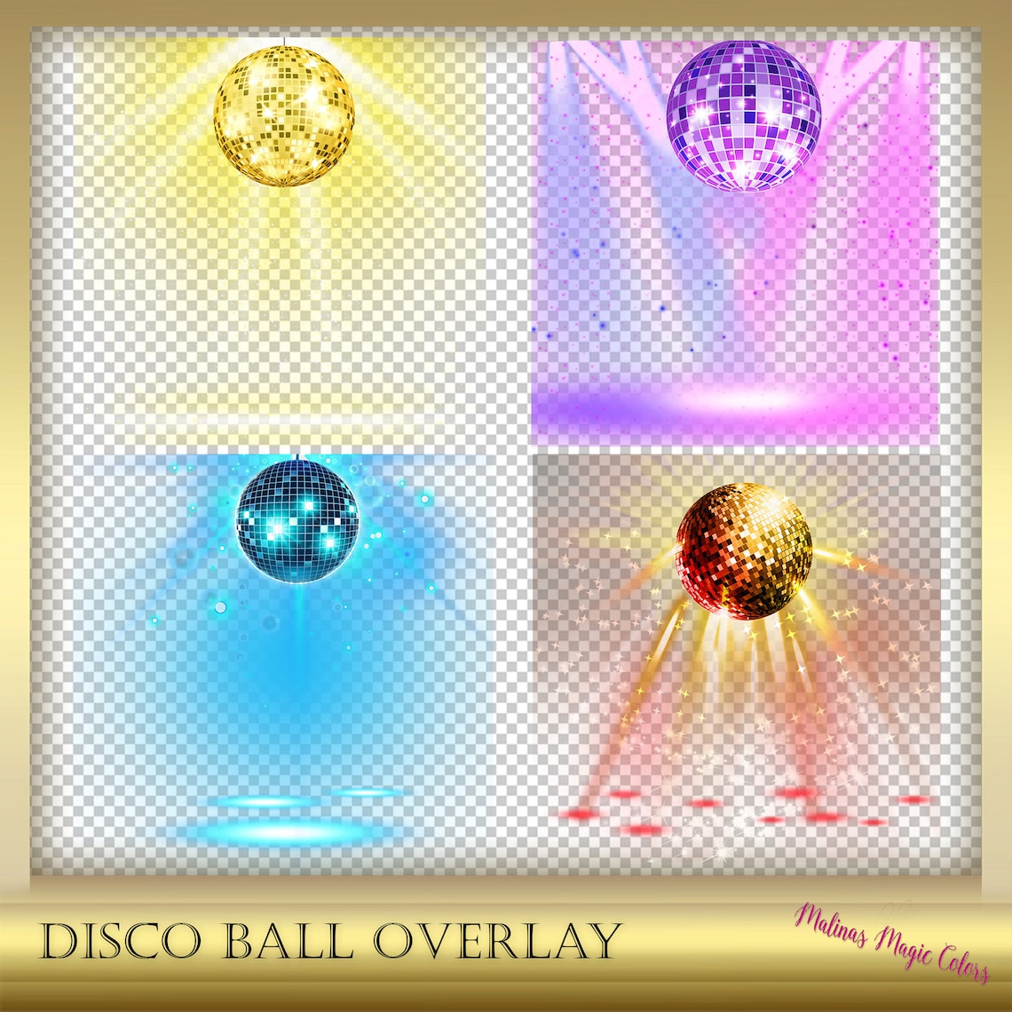 8 Disco Ball Overlays Disco Ball Stage Lighting Party Clipart Disco ...