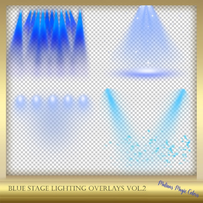 20 Blue Stage Lighting Overlays Vol. 2 - Blue Stage Light - Spotlight ...
