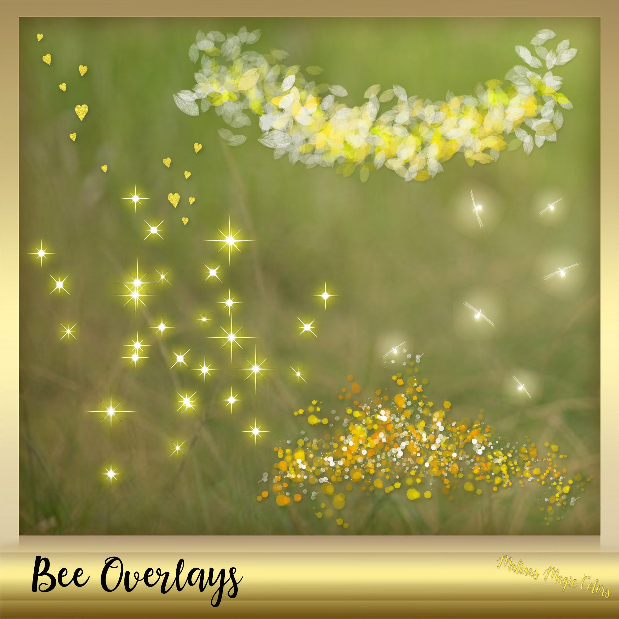 Bee Overlays Bee Overlay Photo Overlays Photoshop Layers Yellow ...