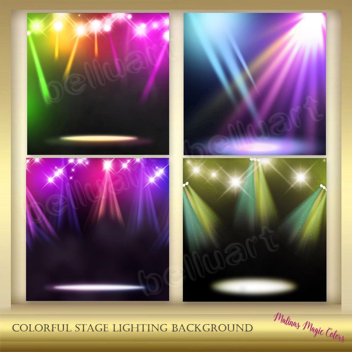 Colorful Stage Lighting Background Colorful Spotlight Background ...