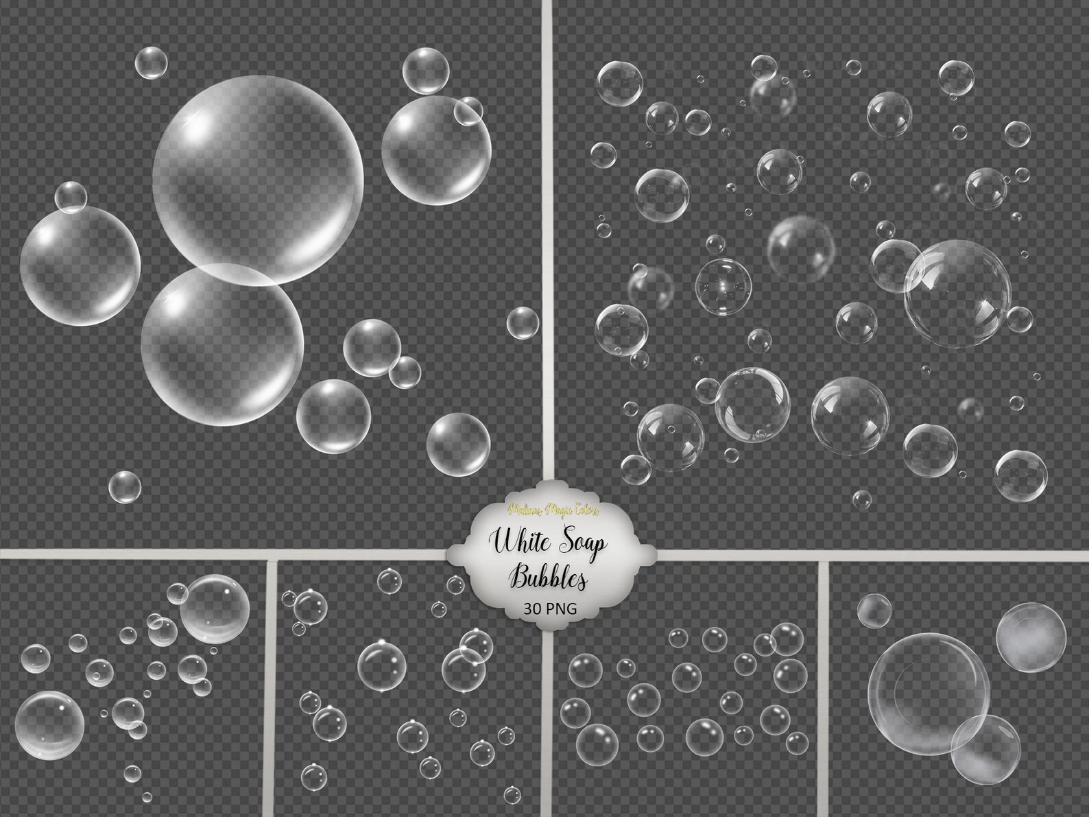 White Bubbles Overlays - Bubble Overlay - Blowing Bubbles - White Soap ...