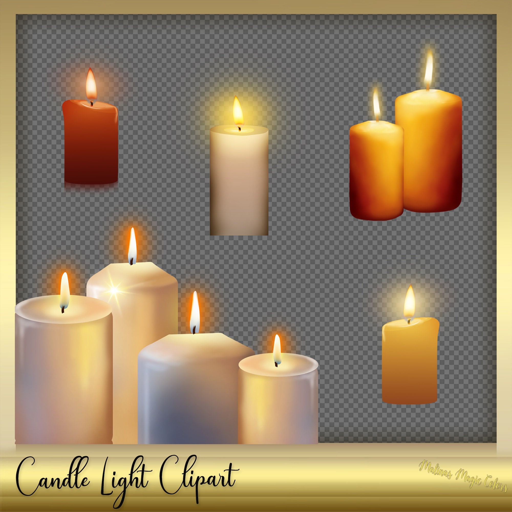 Candle Light Clipart Burning Candle Clip Art Illuminated Candle Candle ...