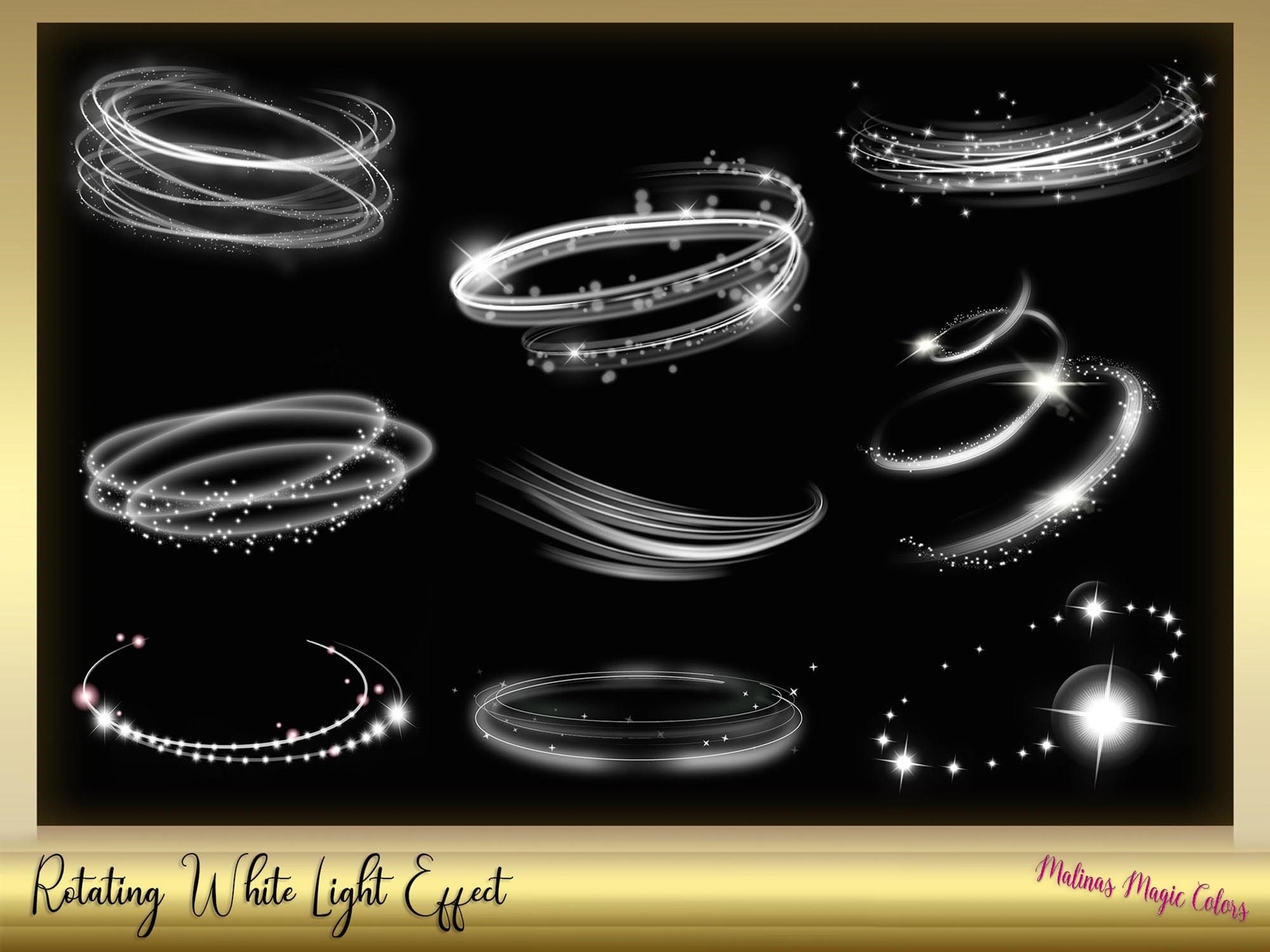 Rotating White Light Effect - Surround Light Overlay - Glowing Spiral ...