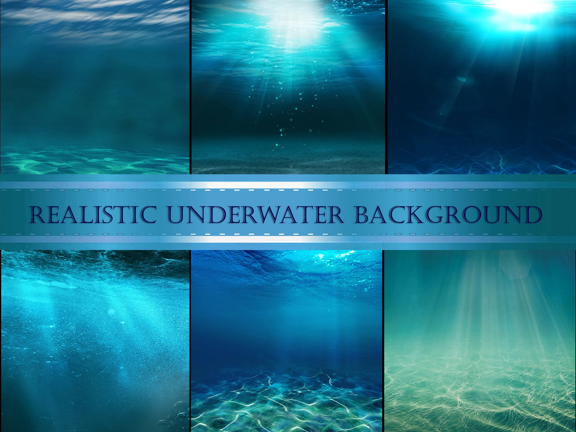 12 Underwater Backgrounds - Mermaid Digital Backdrop - Realistic ...