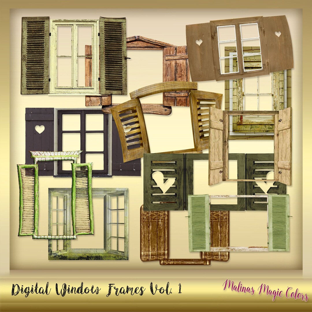 12 Digital Window Frames Vol. 1 - Window Photo Frame - Photoshop ...