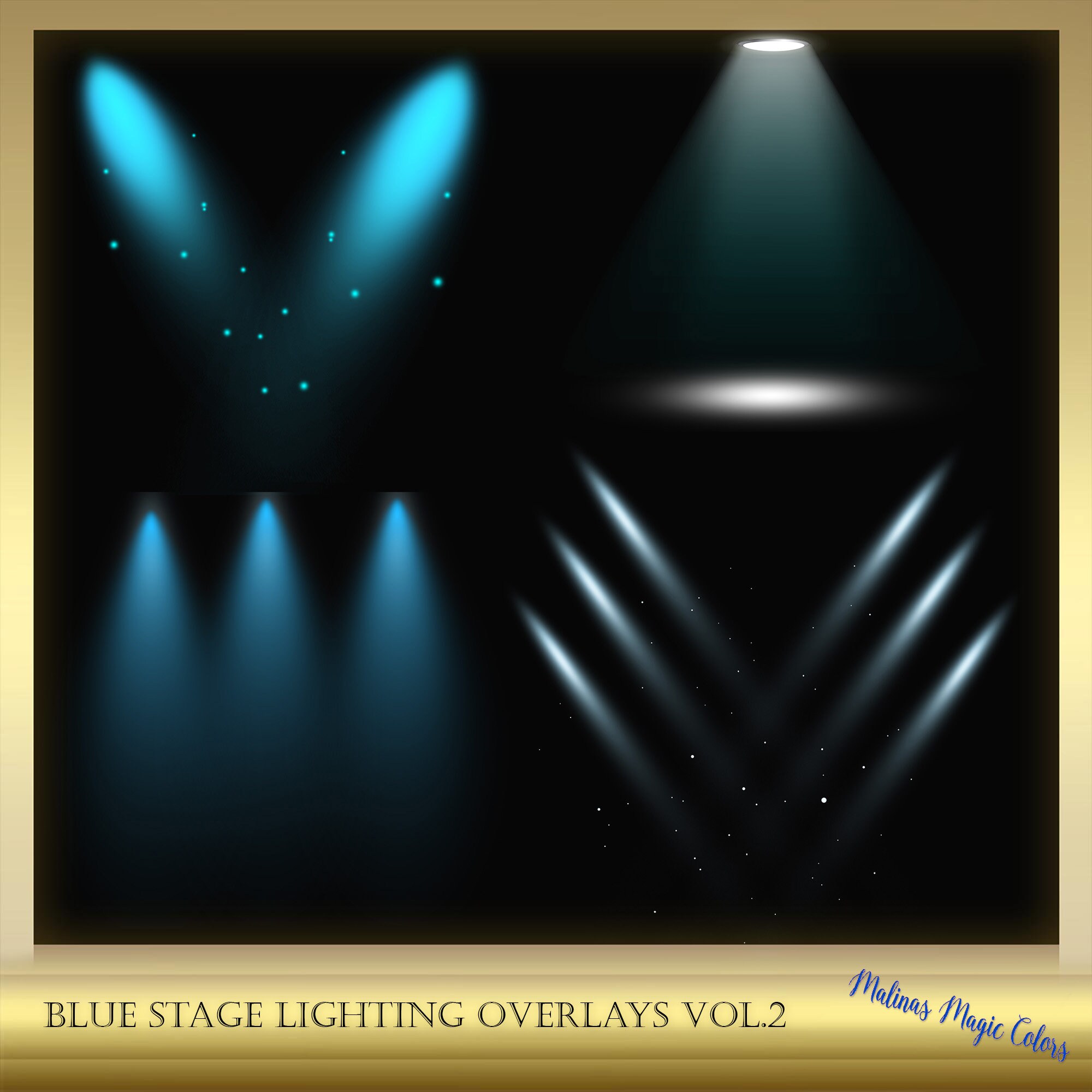 20 Blue Stage Lighting Overlays Vol. 2 Blue Stage Light Spotlight ...