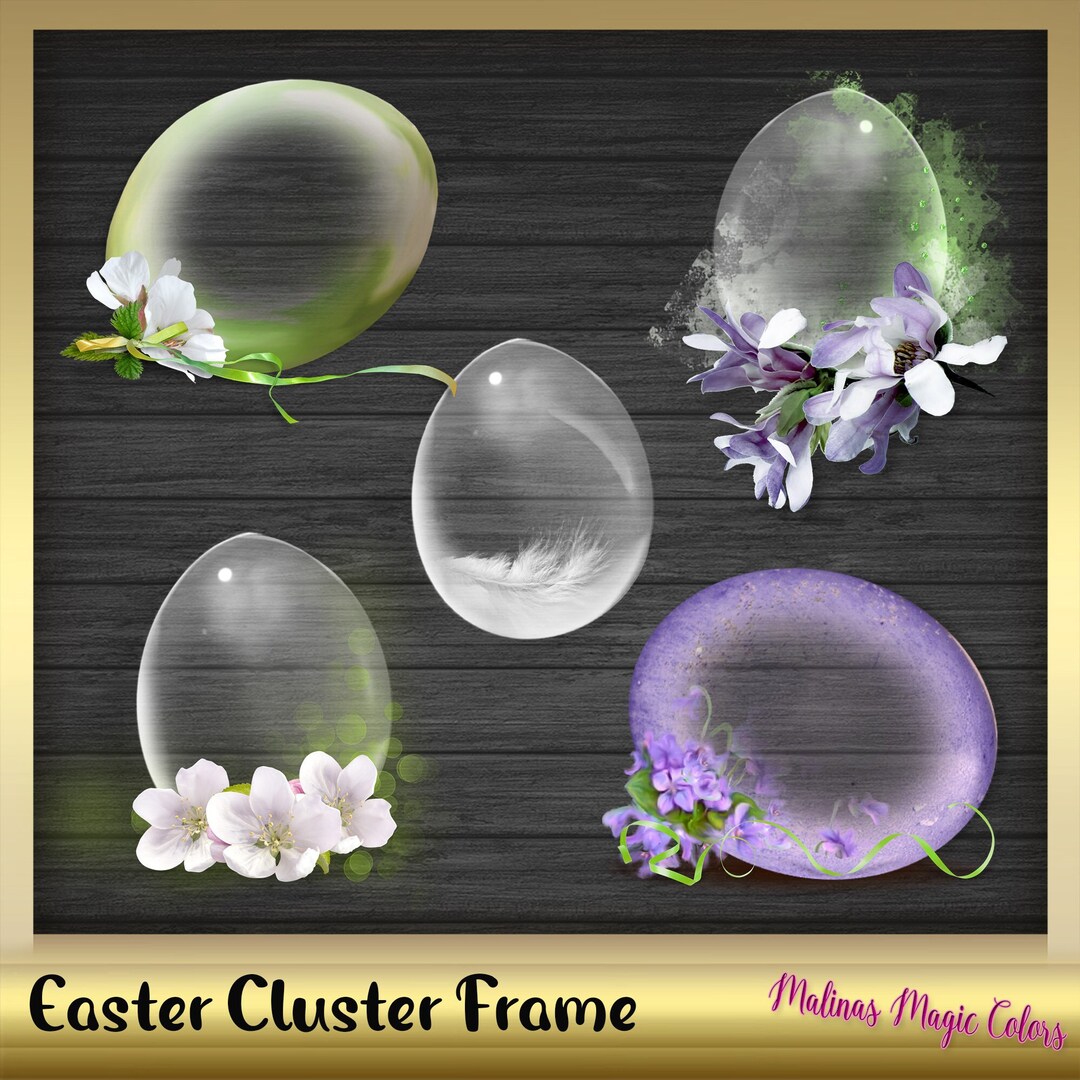 5 Easter Cluster Frames - Easter Frame Clipart - Easter Eggs Clipart ...