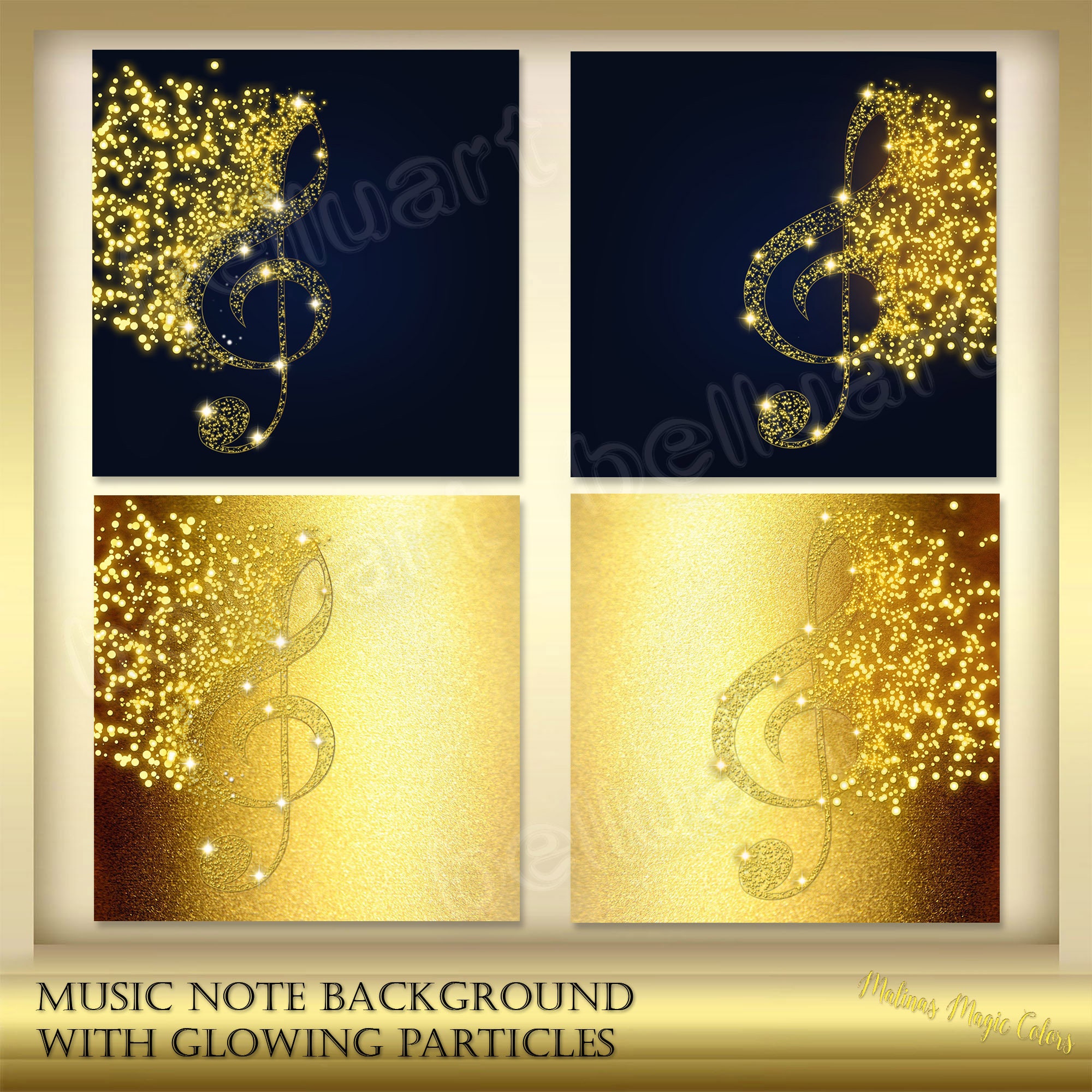 Music Note Background With Glowing Particles - Music Notes Background ...