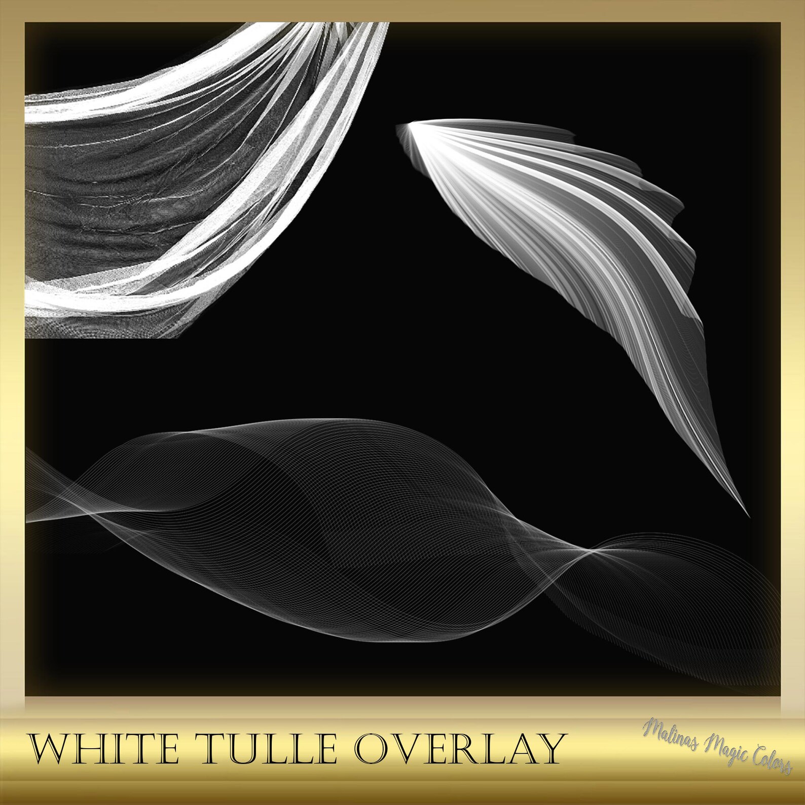 20 Tulle Overlays Flying Tulle White Veil Overlays Digital Instant ...