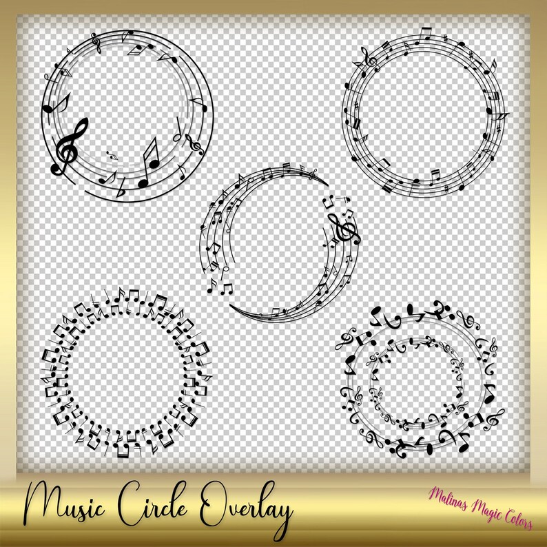 Music Note Circle Overlay - Round Music Note Overlay - Music Note Clip ...